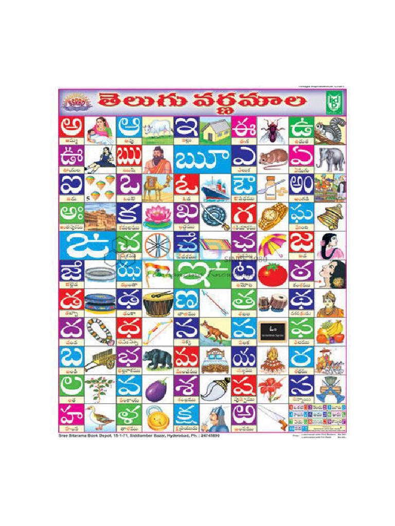 Telugu Alphabet Chart India, Manufacturers, Suppliers & Exporters in ...