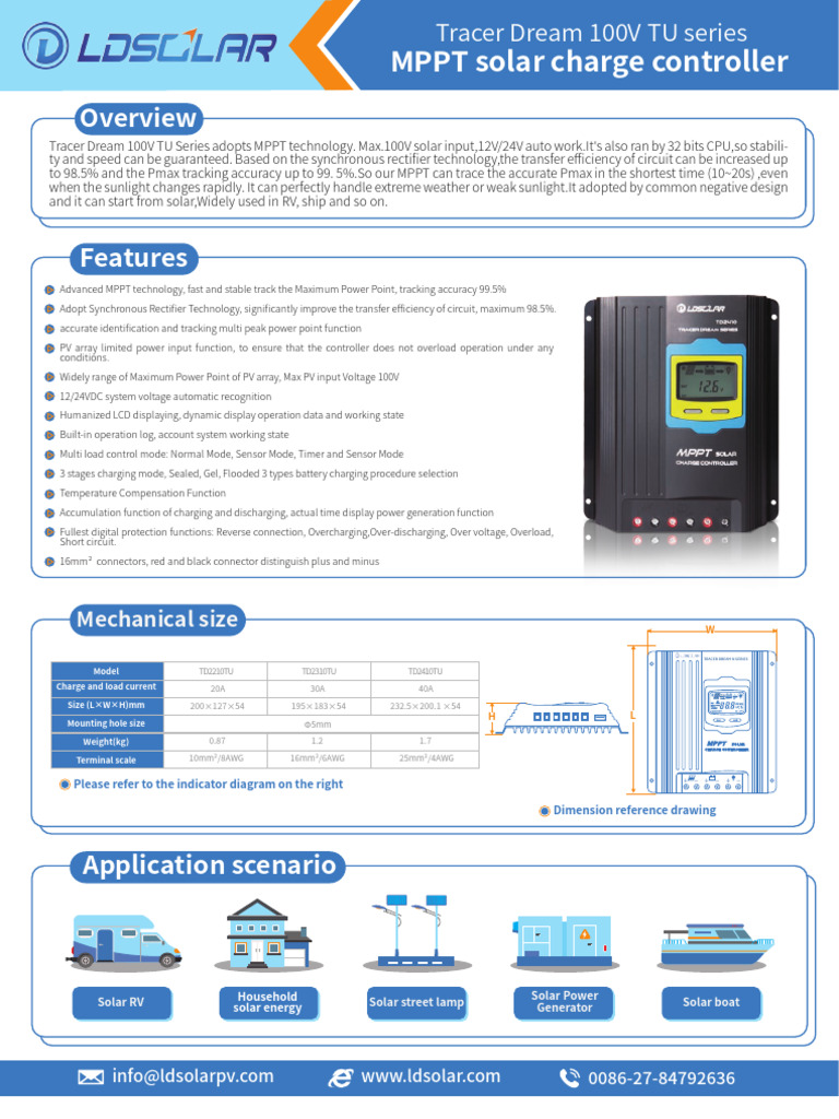 TD100V MPPT Specification PDF | PDF