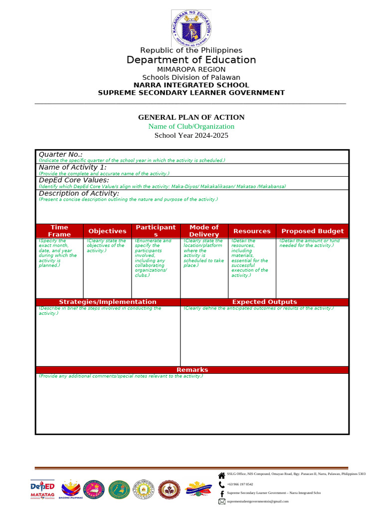 General Plan of Action | PDF