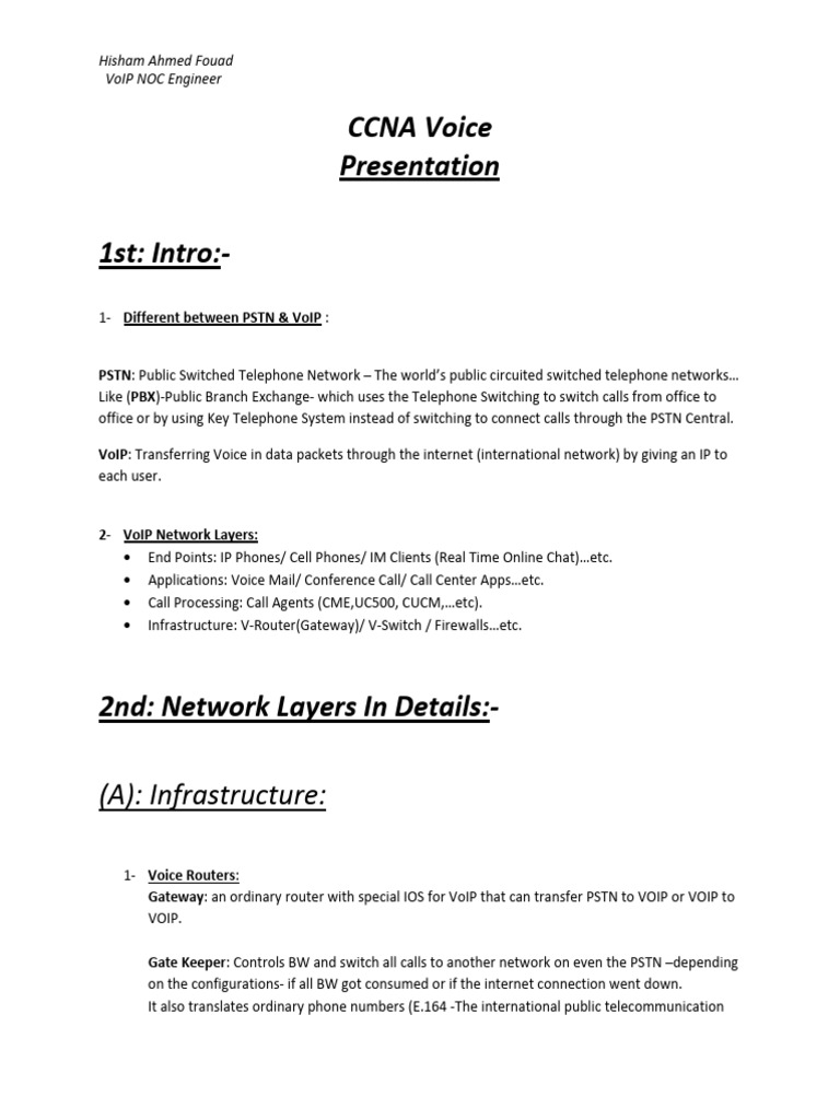 CCNA Voice Presentation | PDF