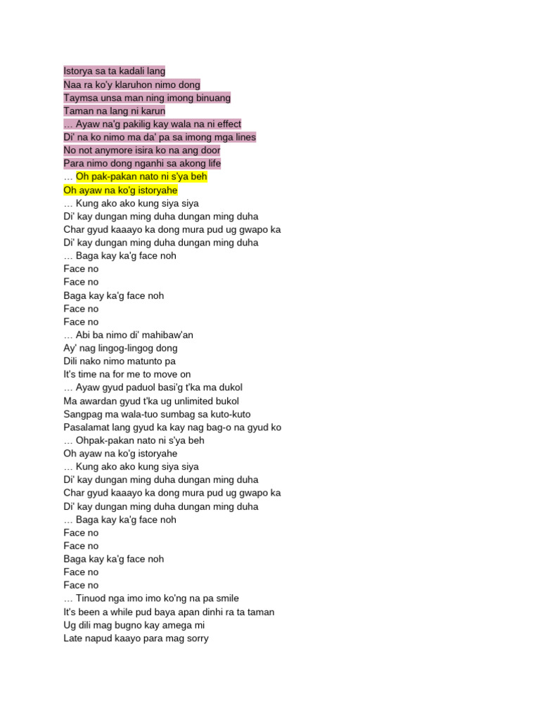 Istorya Sa Ta Kadali Lang | PDF