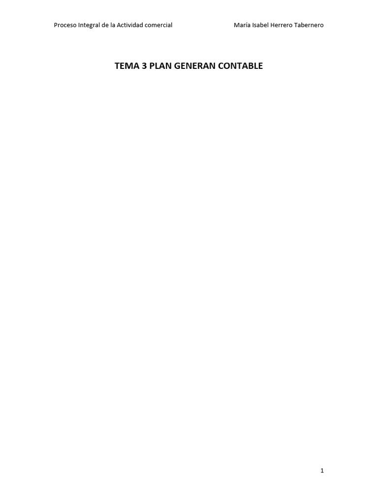 Tema 3 PLAN GENERAL CONTABLE PDF | PDF