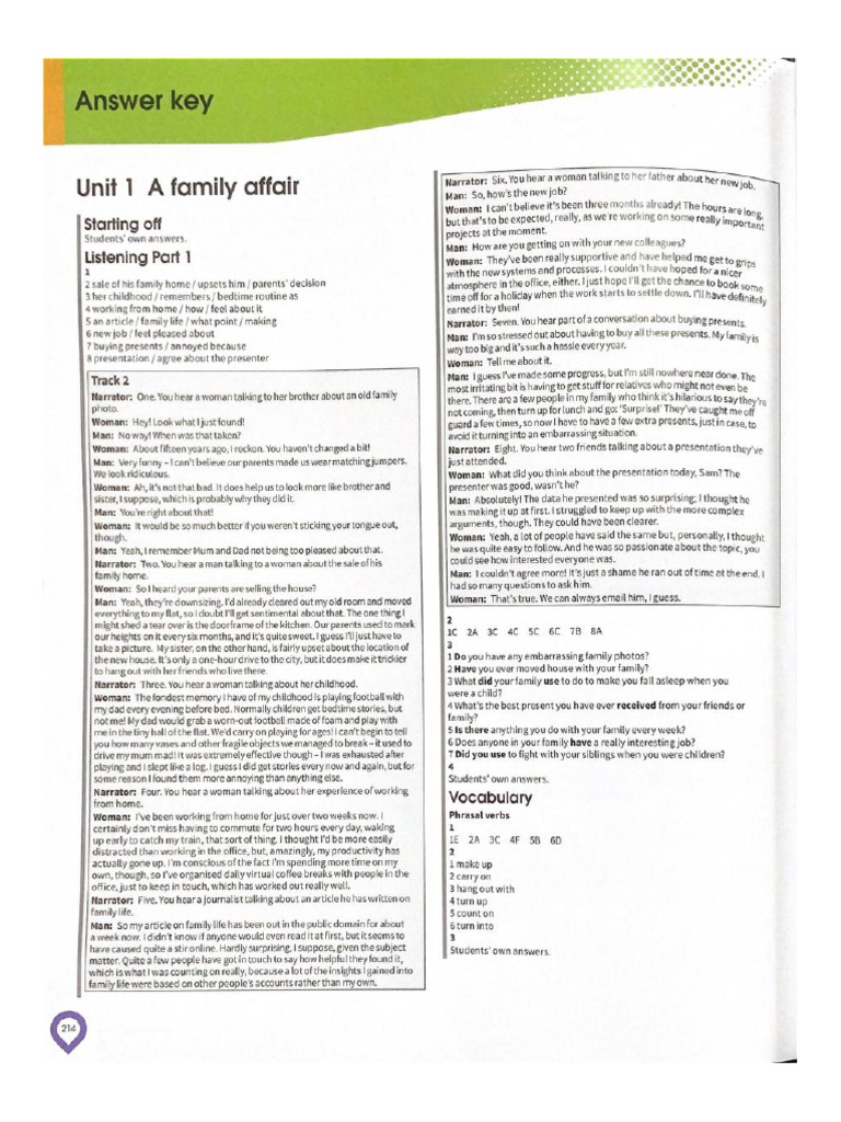 Complete First Third Edition Student's Book Answer Key | PDF