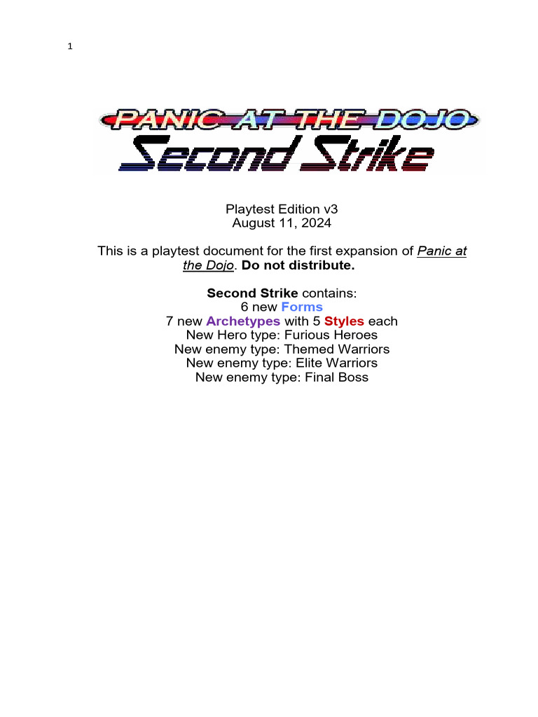 Second Strike PLAYTEST v3 | PDF