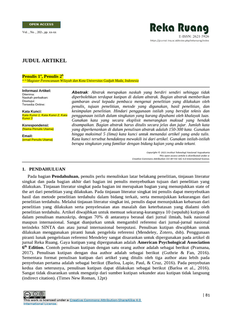 Format Template Reka Ruang-2021 | PDF