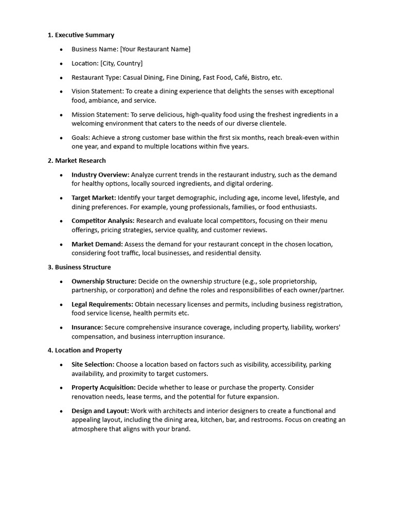 Restaurant Plan | PDF