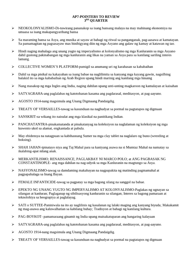 AP7-POINTERS-TO-REVIEW | PDF