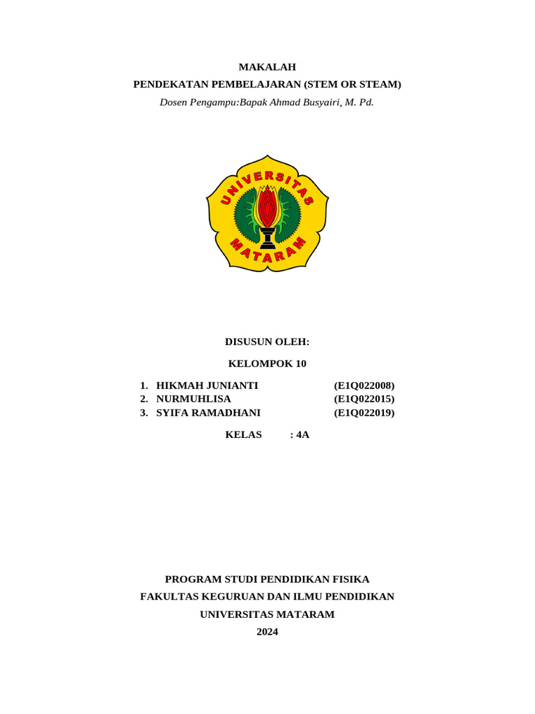 KLPK 10 Makalah Stem or Steam | PDF