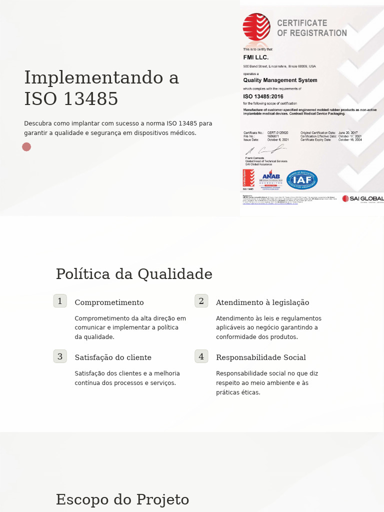 ISO 13485 - Implementando A ISO 13485 | PDF