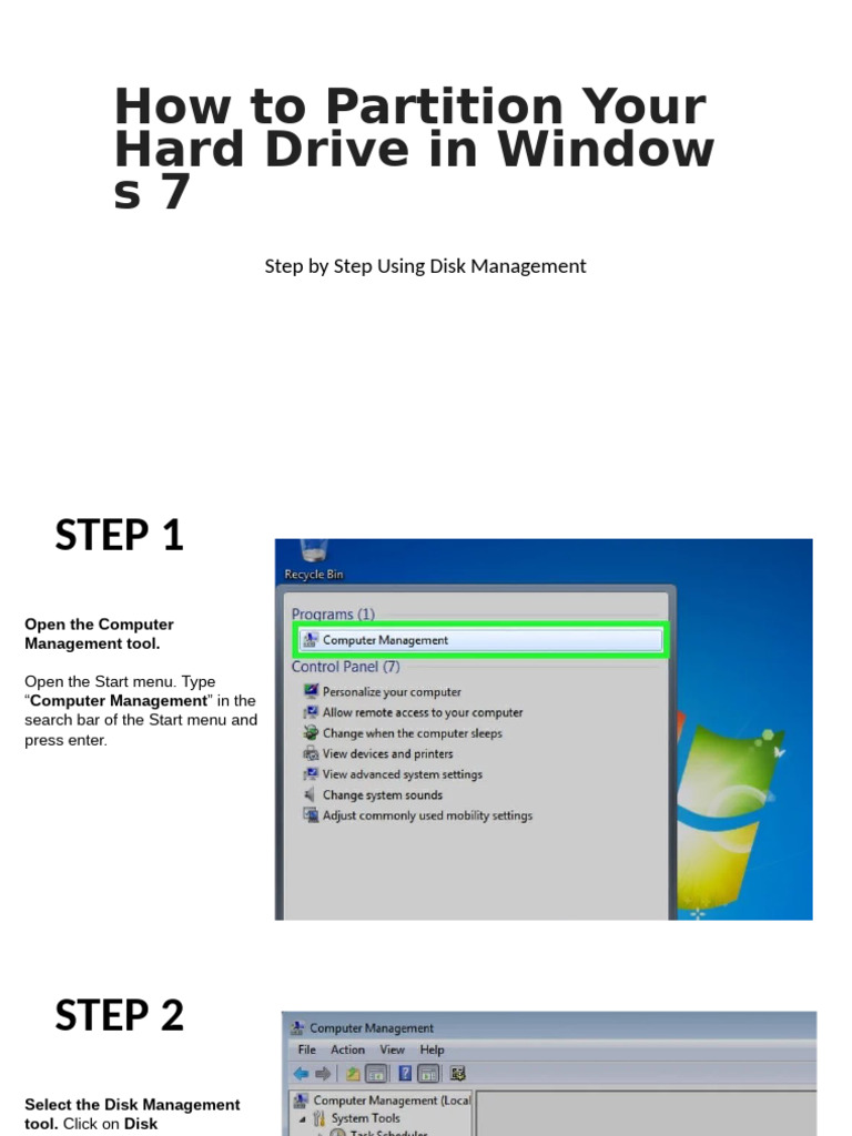 How To Partition Your Hard Drive in Windows | PDF