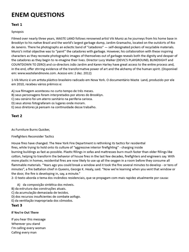 Enem Questions | PDF