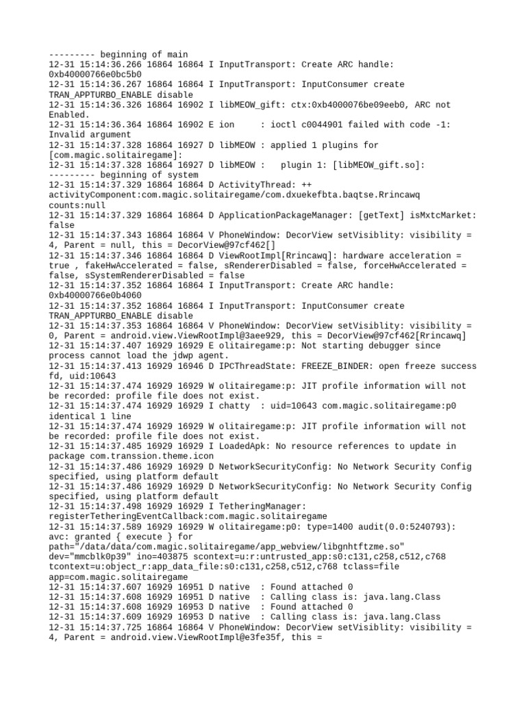 Com - Magic.solitairegame Logcat | PDF