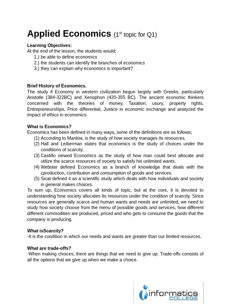 Applied Economics | PDF