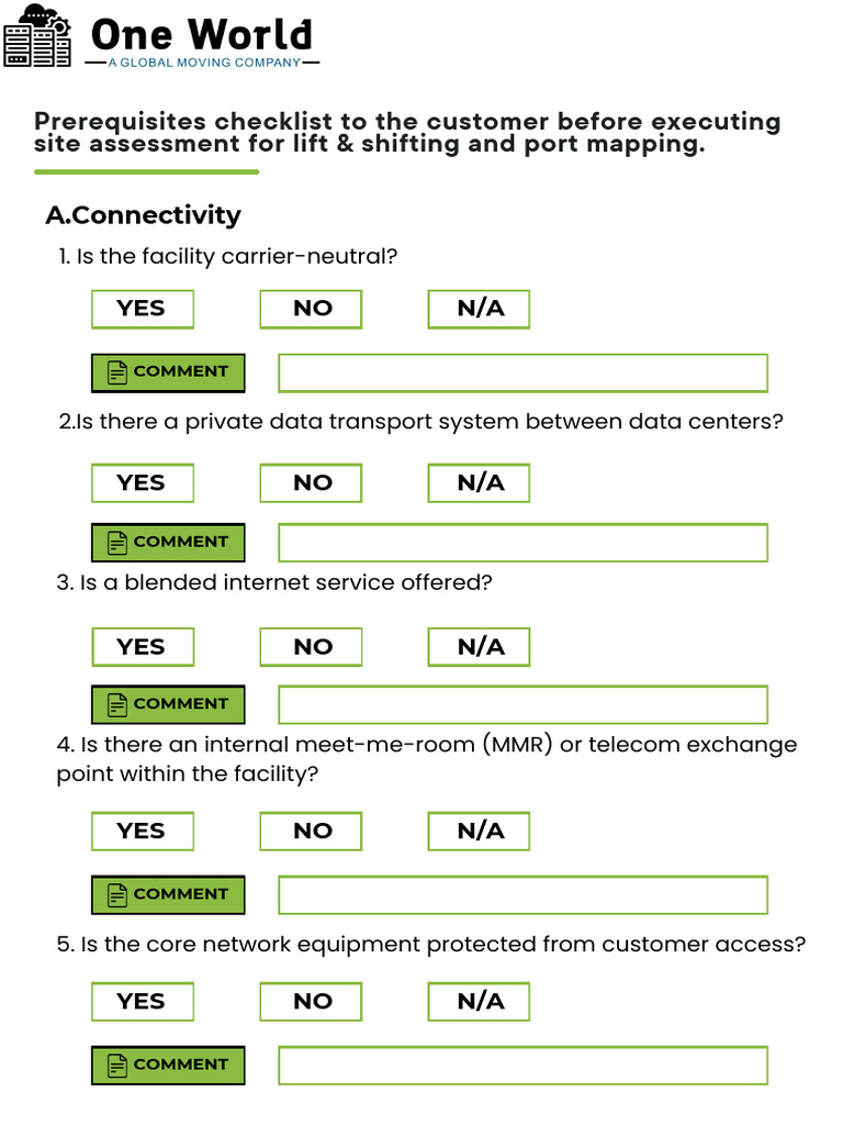 Checklist & Process for the Physical Data Center Movement | PDF