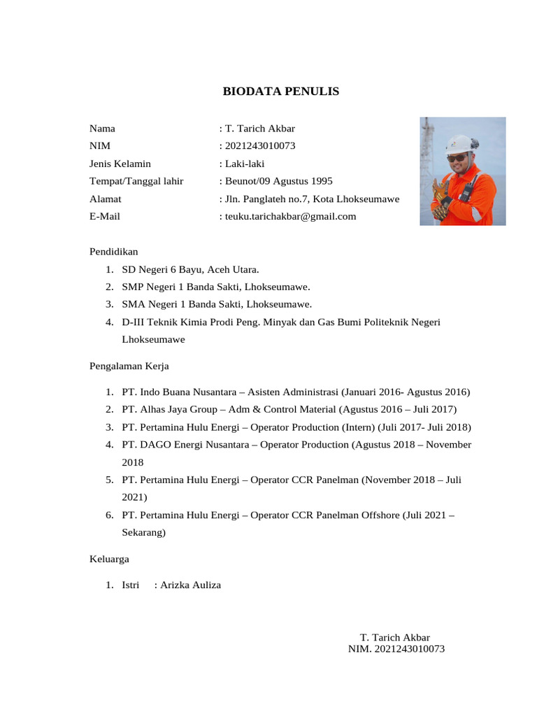 Lampiran Iv Biodata Penulis Pdf