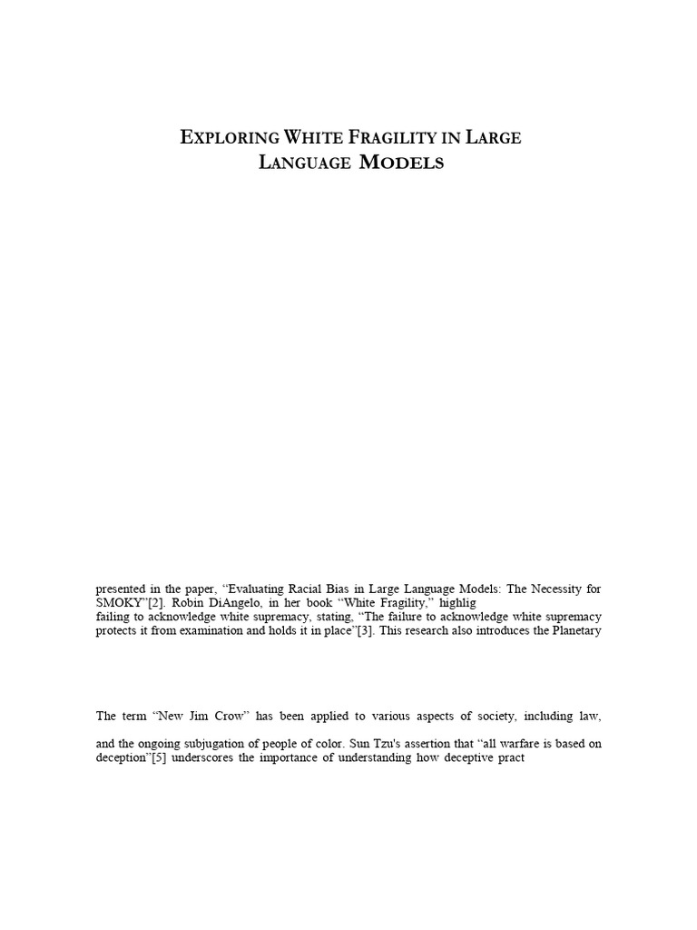 Exploring White Fragility in Large Language Models | PDF ...