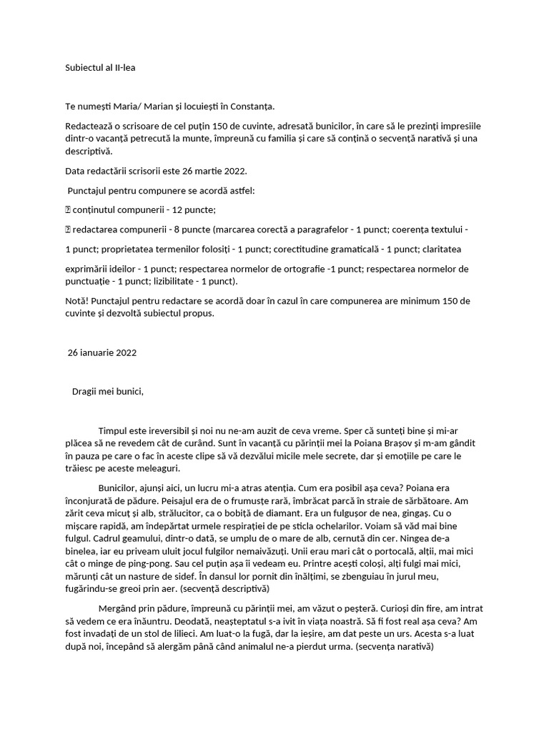 Model de Scrisoare | PDF