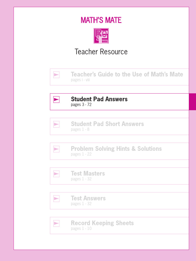 2 Student Pad Answers Rose | PDF
