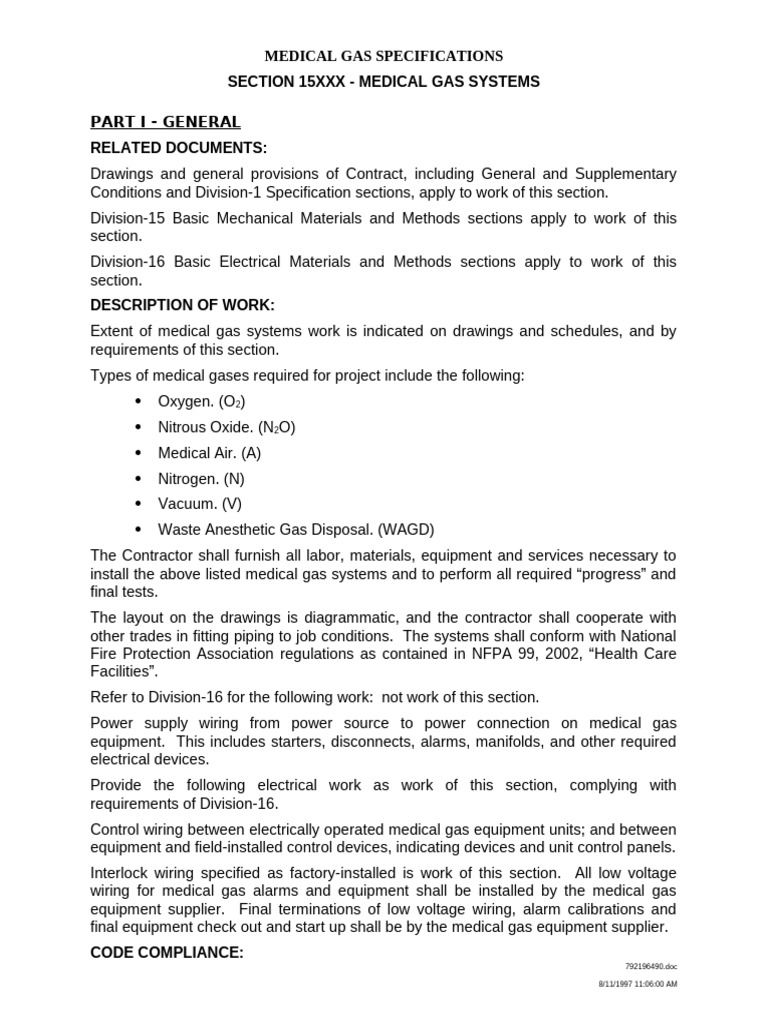 Division 15 Master Specification | PDF