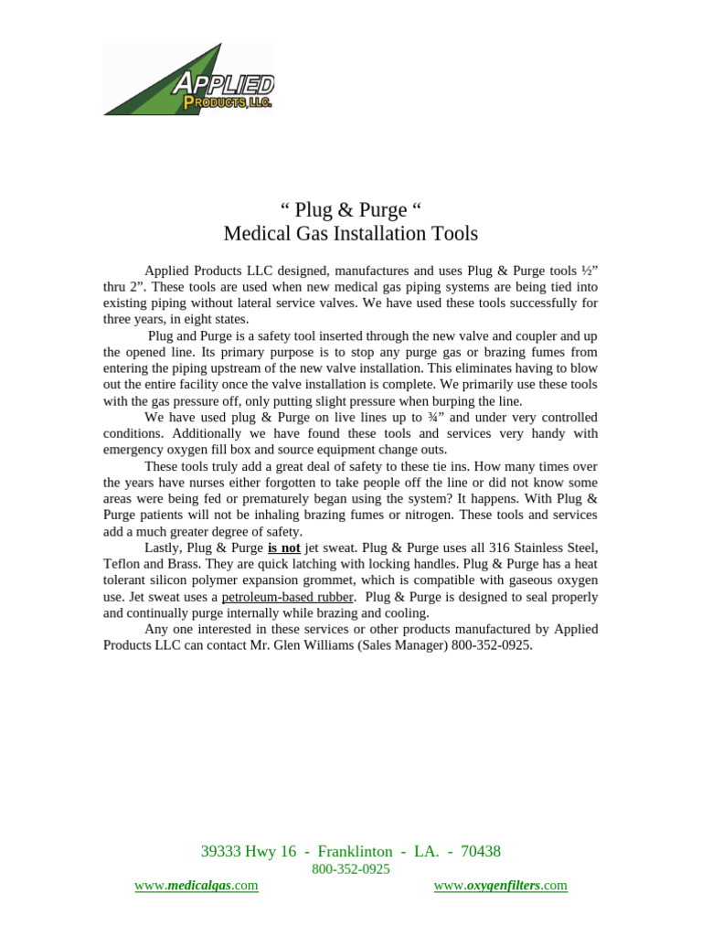 Plug & Purge Spec | PDF