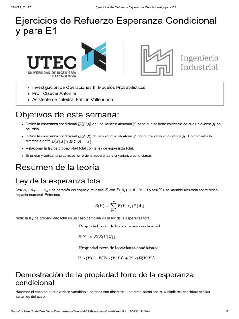 Refuerzo Esperanza Condicional | PDF