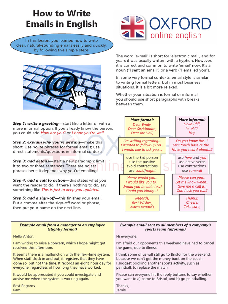 0060 How to Write Emails in English | PDF