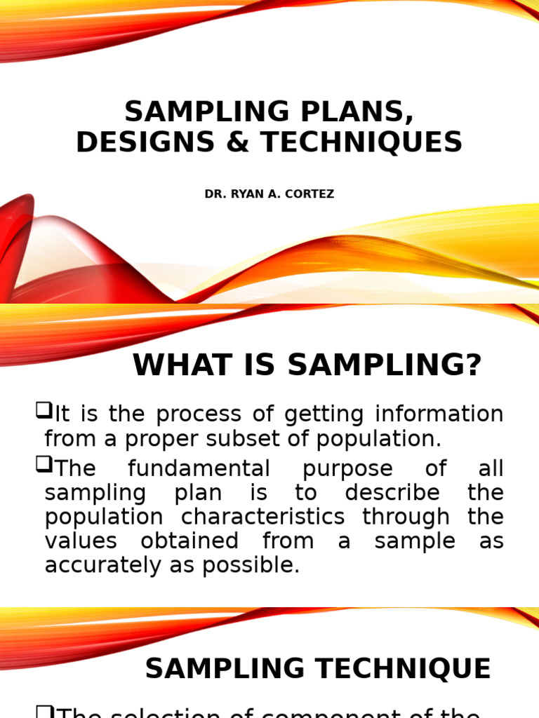 Sampling Plans Designs Techniques | PDF