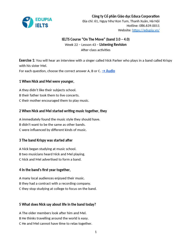 Band 3-4. W23 L45 Afterclass | PDF