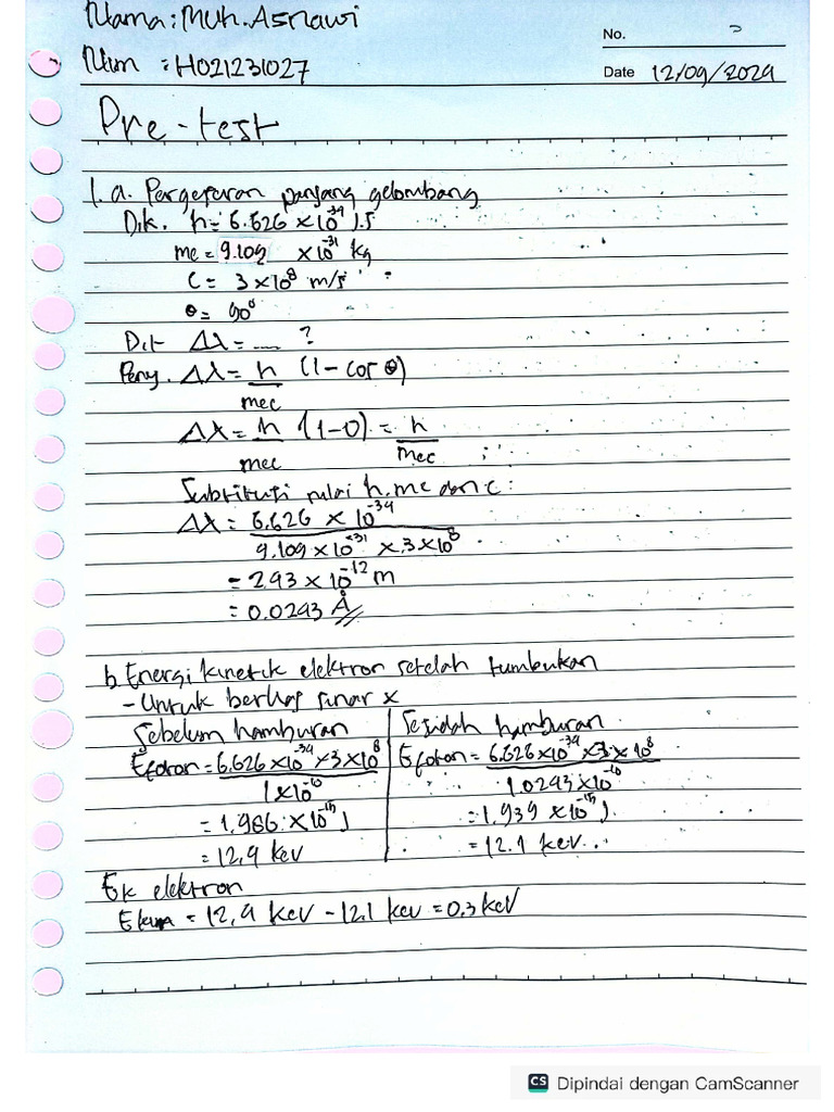 Muh - Asnawi - H021231027 - Fisika Atom & Molekul | PDF