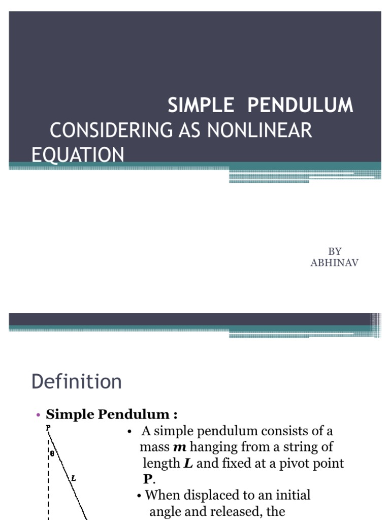 Simple Pendulum | PDF | Pendulum | Mathematical Analysis
