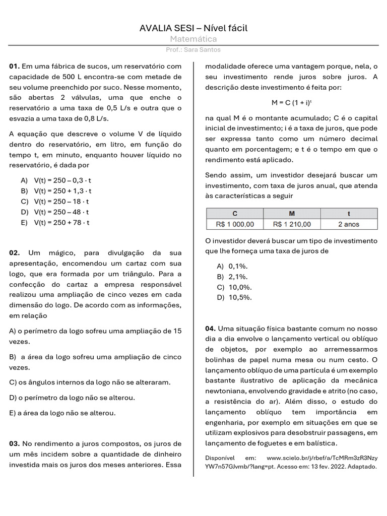 Avalia Sesi TD I | PDF