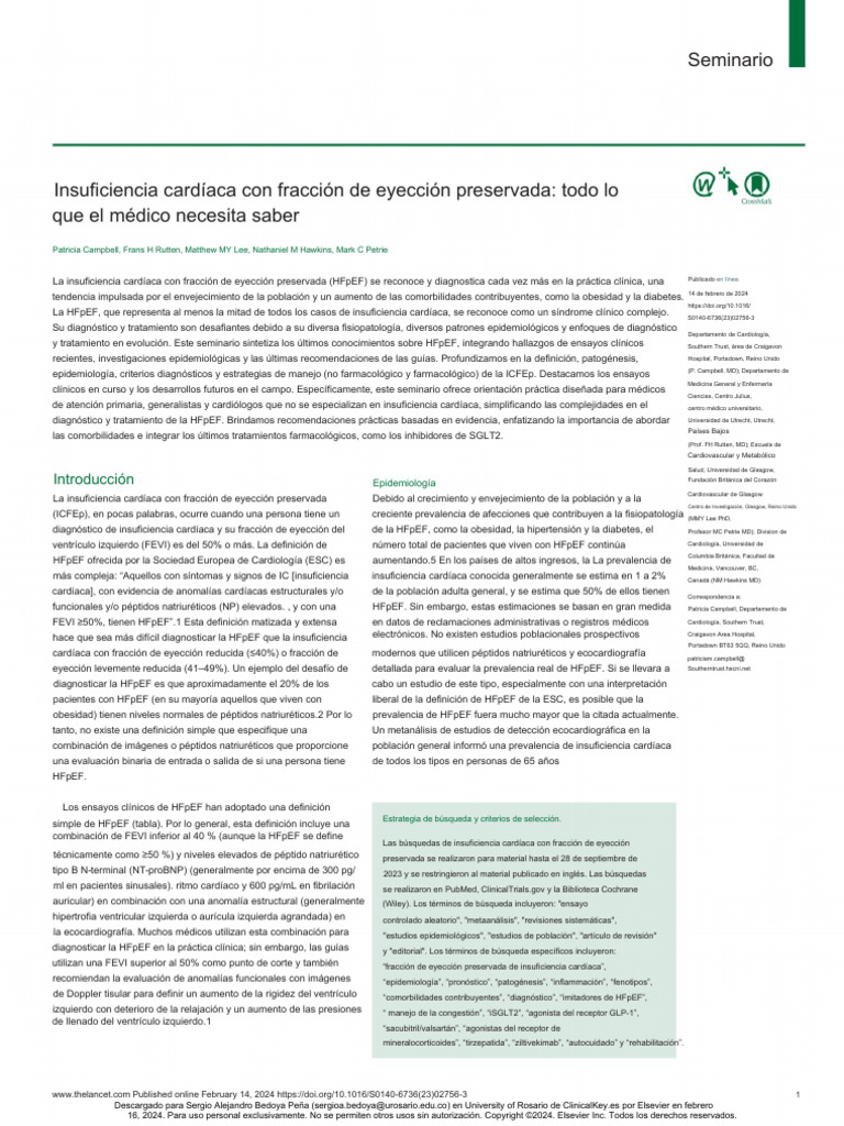 2024 Heart Failure Preserved Ejection Fraction LAN - 240502 - 203941 | PDF