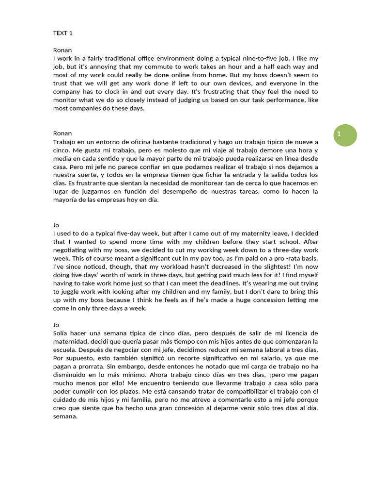 TEXTOS DE INGLES ENG-SPAN | PDF