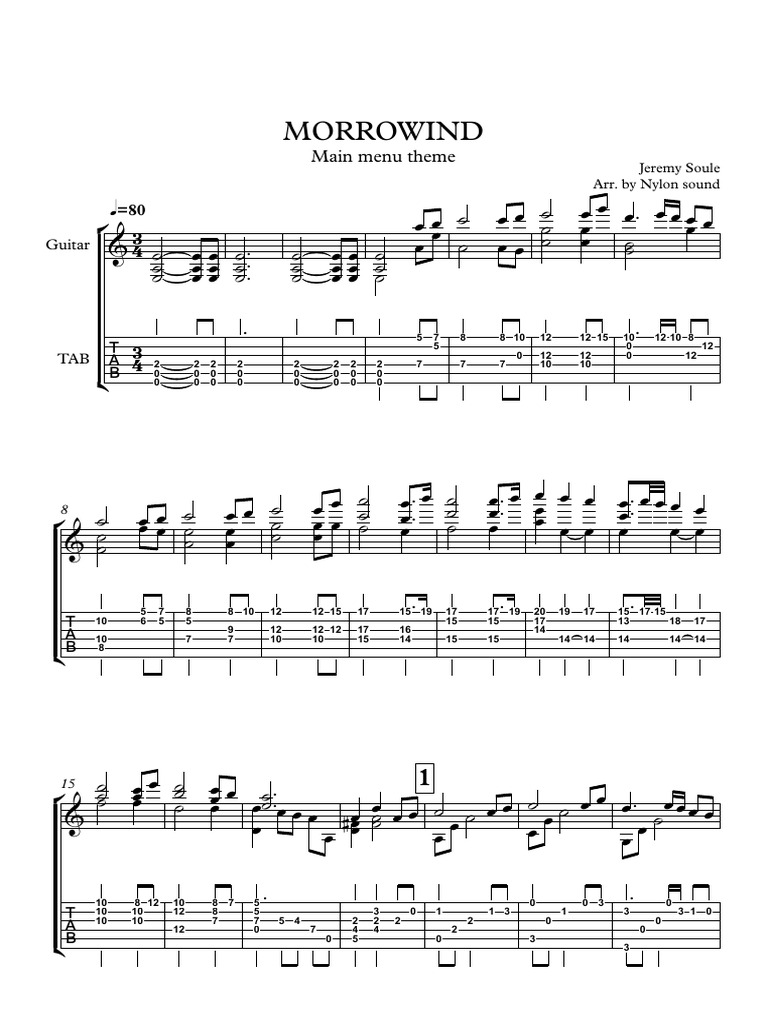 Morrowind - Main Menu Theme | PDF