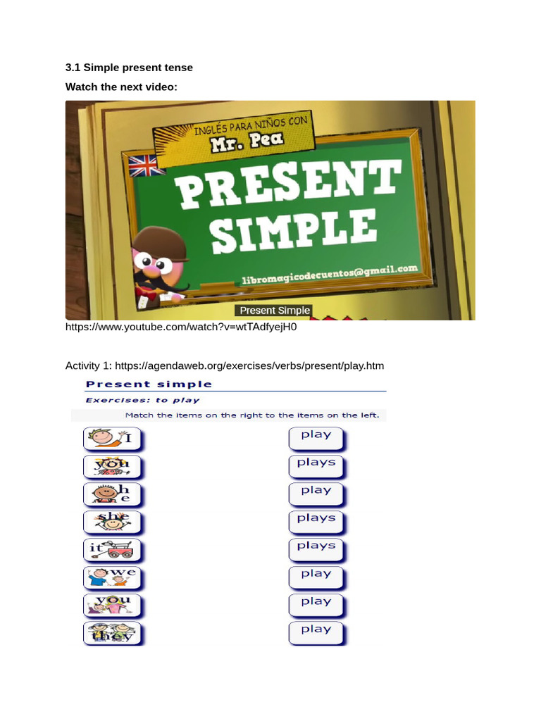 TEMA 3 PRESENTE SIMPLE | PDF