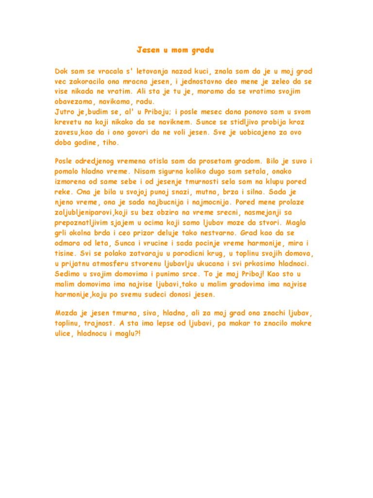 Jesen U Mom Gradu | PDF