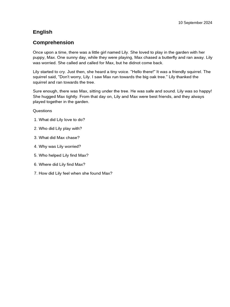 Comprehension | PDF