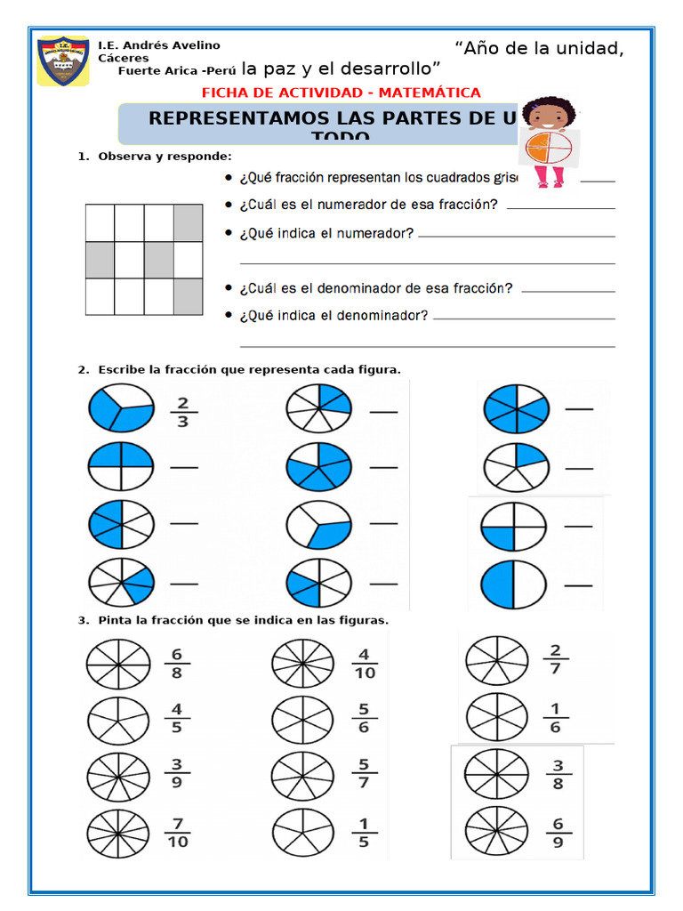 Ficha Lun Mat Representamos Las Partes de Un Todo | PDF