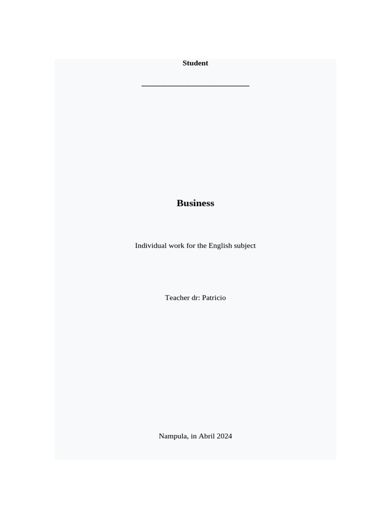 Business Definition | PDF