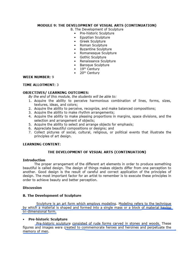 Module Week 9 Gec008 Art Appreciation 2 | PDF | Sculpture | Statue