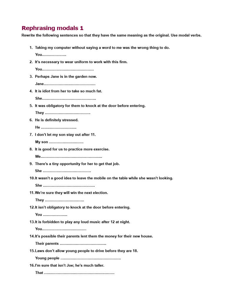 Modal Rephrasing Reported Speech Fid 0309 | PDF