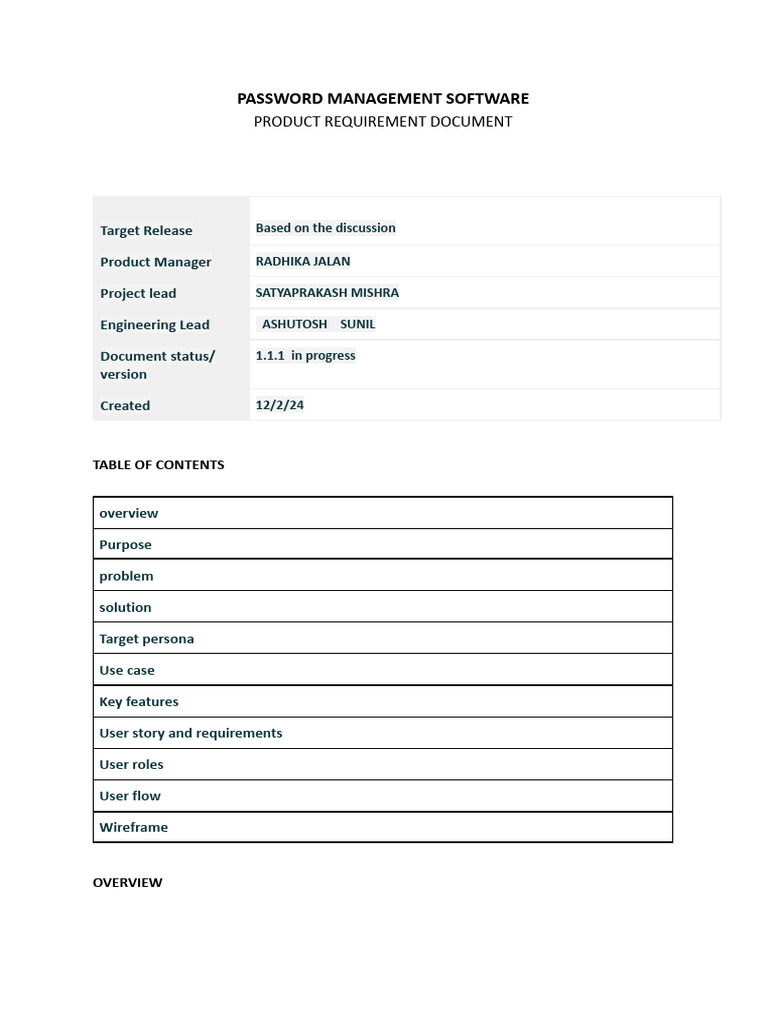 Vault Password Management PRD | PDF