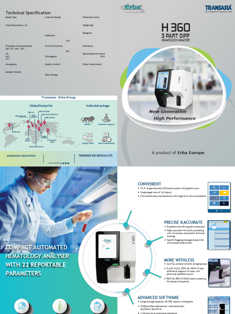 Erba h360 Hematology Analyzer | PDF