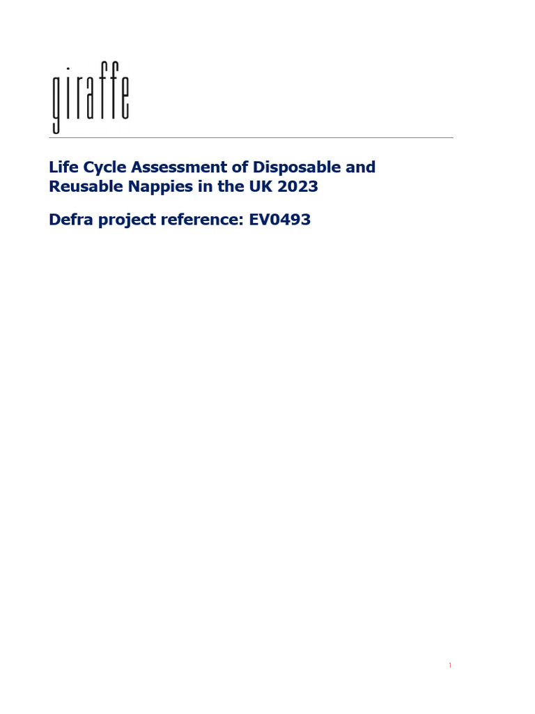 2023_Giraffe_Comparative disposable and reusable nappies_LCA Report | PDF