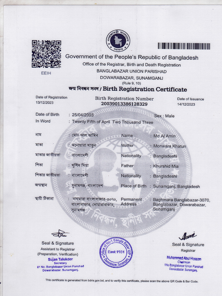 Birth Registration | PDF
