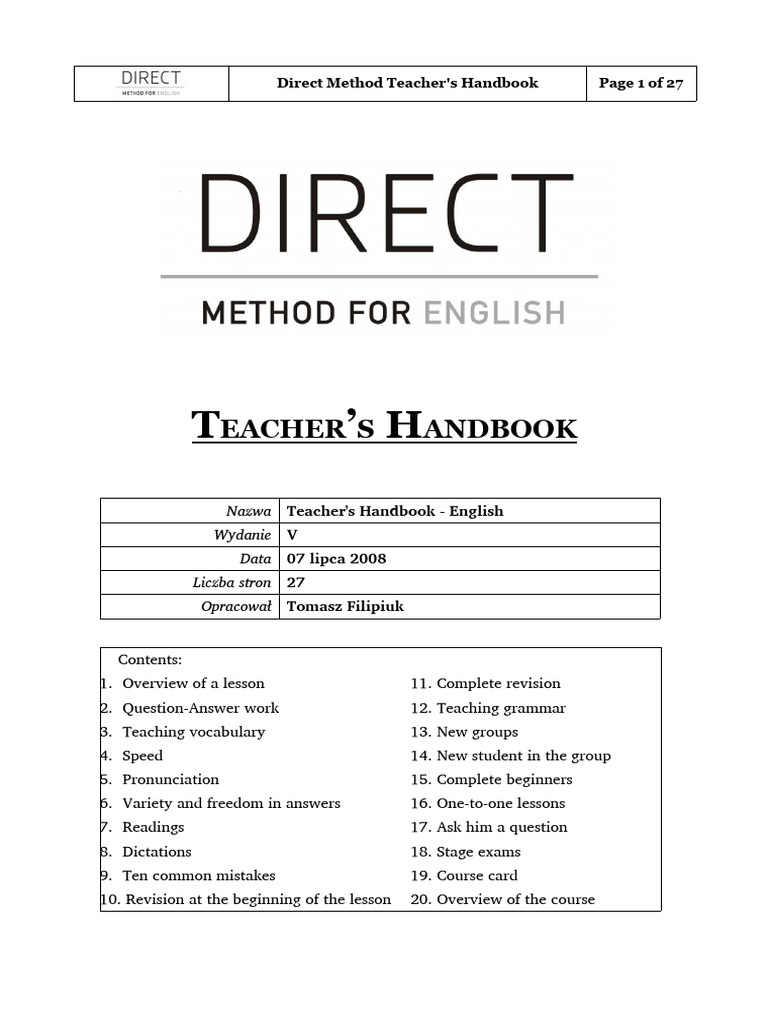 Teachers Handbook 2008 | PDF
