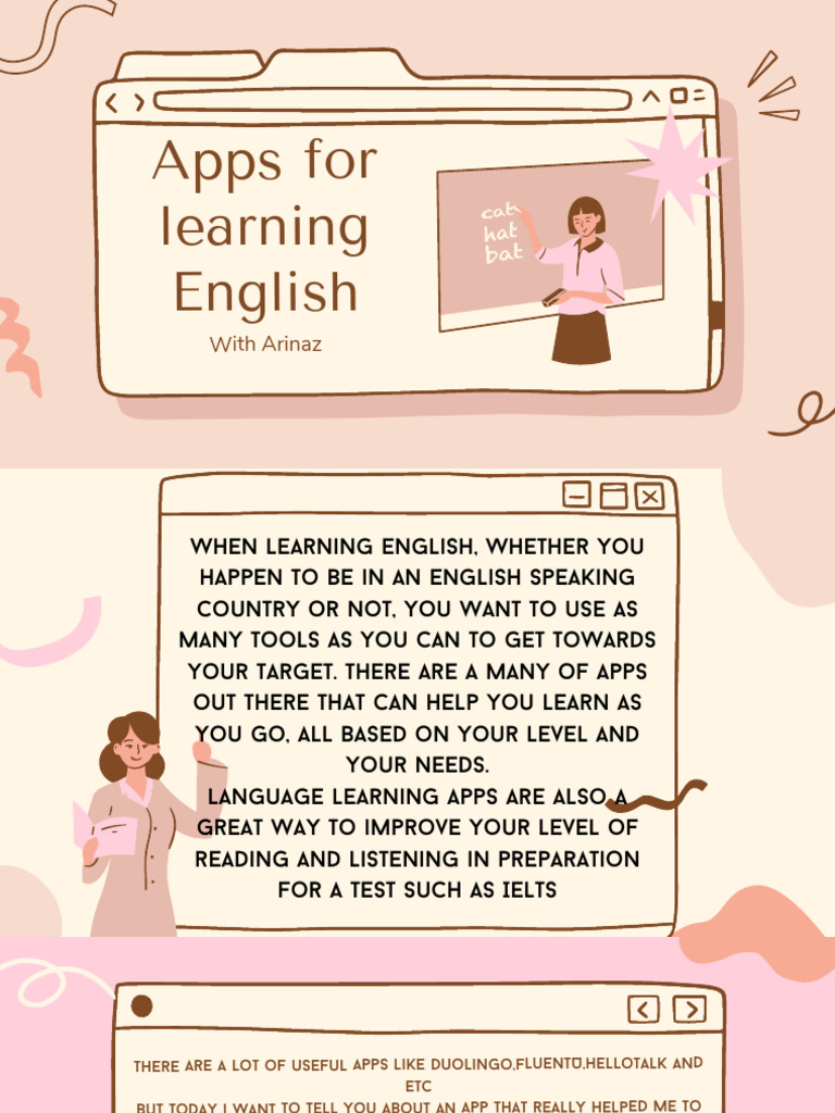 Pink Illustration English Class Presentation | PDF