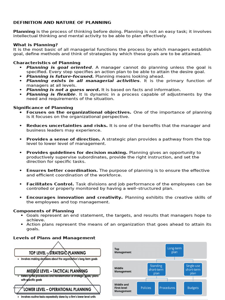 Planning Handouts | PDF