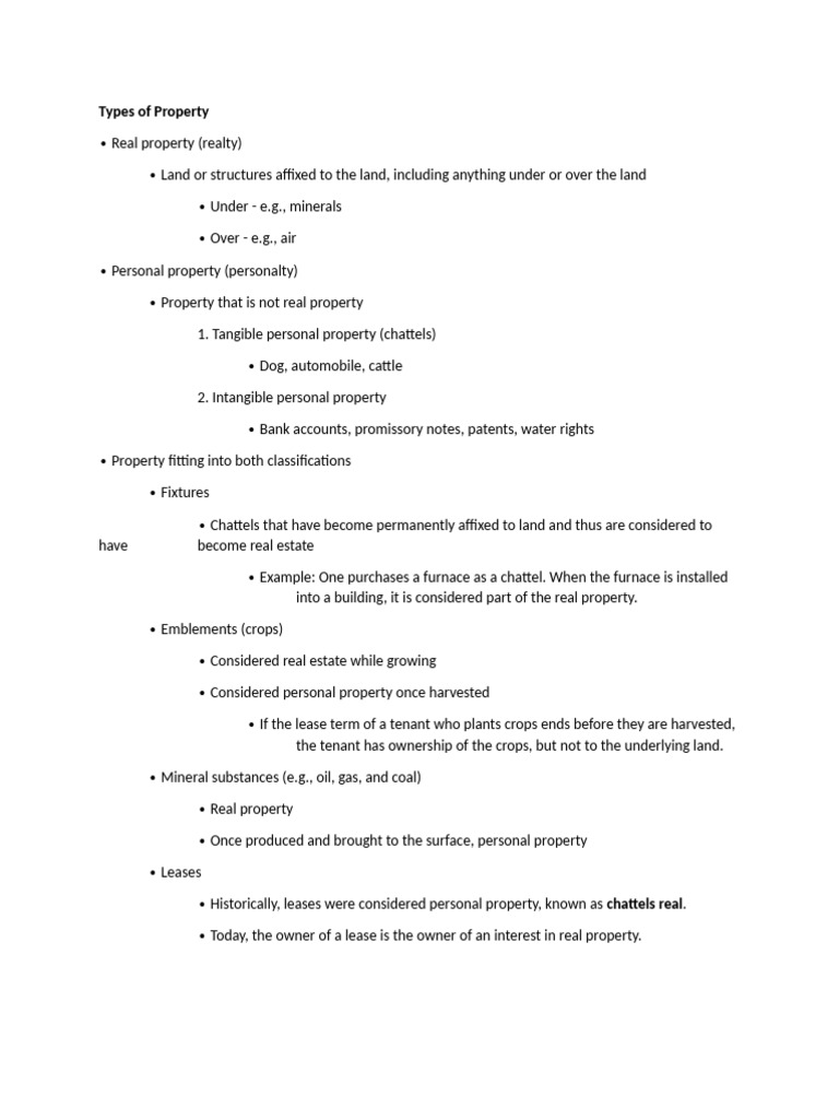 Types of Property | PDF