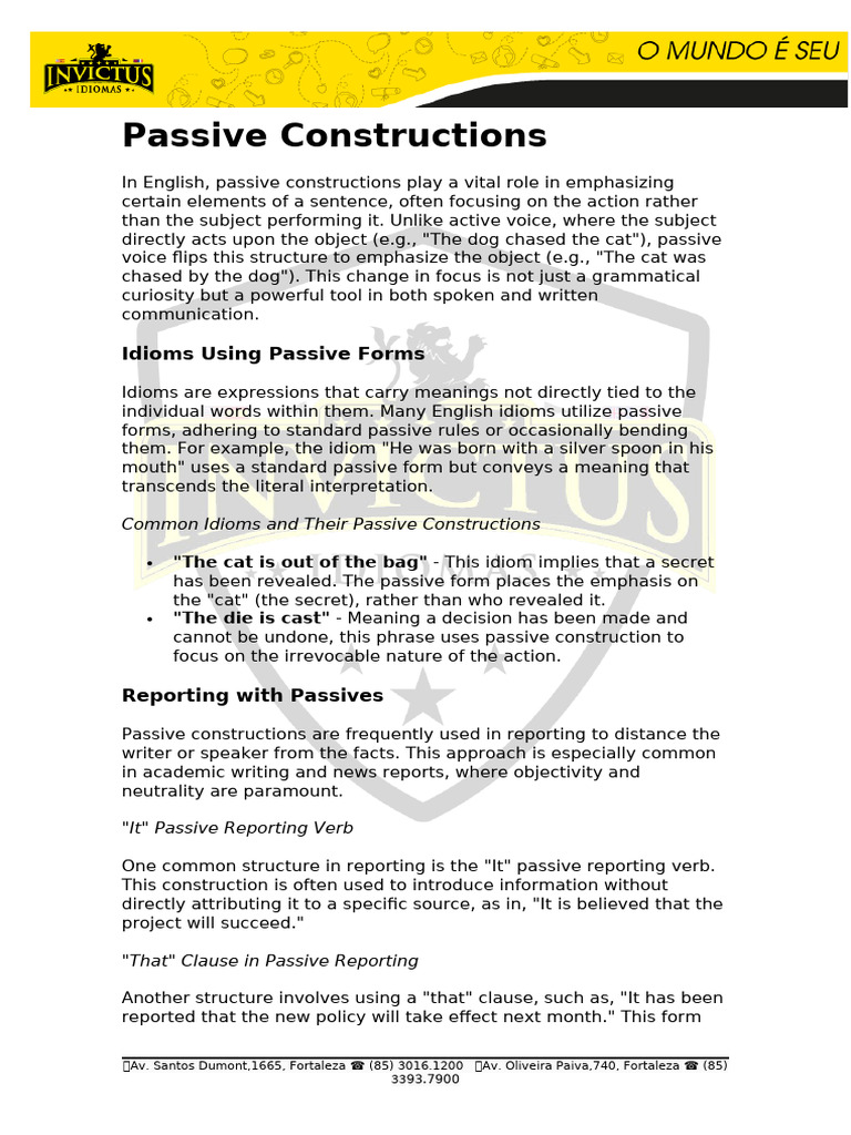 Passive Constructions | PDF